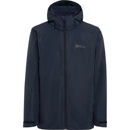 Jack Wolfskin Doppeljacke "Moorberg 3in1", wasserdicht, atmungsaktiv, für Herren, blau, S