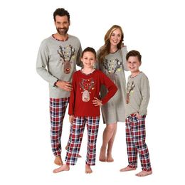 Normann Pyjama Herren Weihnachts Schlafanzug Pyjama mit lustigen Renntier Motiv