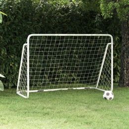 Bonnevie - Fußballtor mit Netz Weiß 180x90x120 cm Stahl vidaXL745958