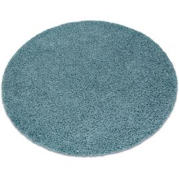 RUGSX - Teppich soffi Kreis shaggy 5cm blau blue rund 120 cm