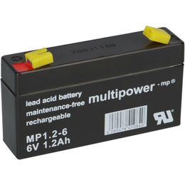 Multipower - Blei-Akku MP1,2-6 Pb 6V / 1,2Ah Faston 4,8