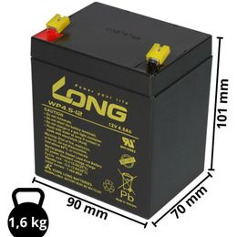 Kunglong - Bleiakku 12V 4,5Ah kompatibel PE12V4.5A Vlies agm VdS