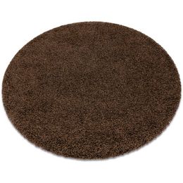 RUGSX Teppich soffi Kreis shaggy 5cm braun brown rund 160 cm