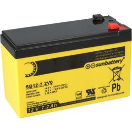 Sun Battery - SB12-7.2V0 agm Akku 7,2 Ah Blei-Akku mit vds