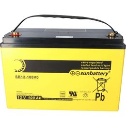 Sun Battery - SB12-100V0 agm Akku 12V 107Ah Blei-Akku mit vds