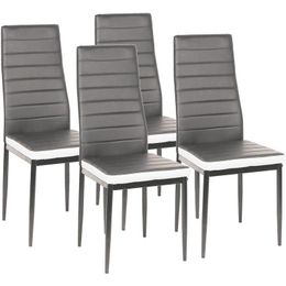 Skecten - 4er Set Esszimmerstuhl, Stühle, Küchenstuhl, Hochlehner ,Wartezimmer Stuhl,grau+weiß