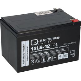 Quality Batteries - Q-Batteries 12LS-12 F1 12V 12Ah Blei-Vlies-Akku / agm vrla mit VdS