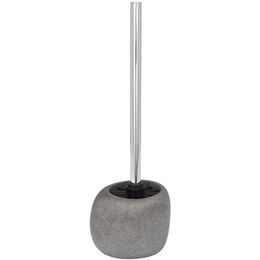 Wenko - WC-Garnitur Pebble Stone Grey, Grau, Polyresin grau - grau