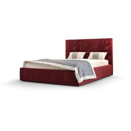 Polsterbett Frigole, A: 90 cm x 200 cm, Farbe: Monolith59 (Rot), Bett mit Stauraum, Doppelbett, Bett 90x200cm, Bett mit Matratze - ROTWEIN