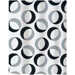 Spirella - Sammlung von Rings, Textil Duschvorhang 180 x 200, 100% Polyester, Grau