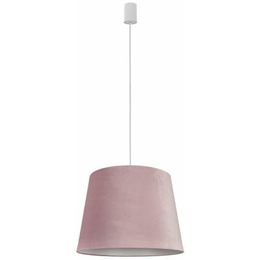 Licht-Erlebnisse Elegante Pendelleuchte Samt Schirm Rosa Ø44,5cm - Weiß, Rosa