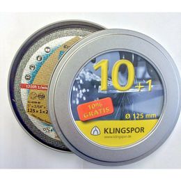 Klingspor - 10+1 Stück Trennscheibe 125 x 1,0mm in Blechdose