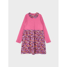 name it Spitzenkleid Kinder Print Kleid für Mädchen Freizeit Langarm Dress NKFODNIA (lang) 5116 in Pink