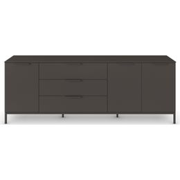 Kommode Rauch "Flipp" Sideboards Gr. B/H/T: 200 cm x 72 cm x 42 cm, 3, grau (graphit) Kommode 3-türig mit 3 Schubladen und Soft-Close-Funktion