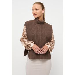 Rollkragenpullover Eterna, Damen, Gr. L, braun (dunkelbraun), 30% Kaschmir, 70% Wolle (Merino), casual, normal, Pullover