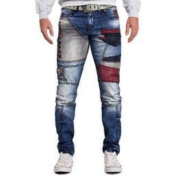 Cipo & Baxx Cipo & Baxx 5-Pocket-Jeans Biker Hose BA-CD574 mit farblich abgesetzten Bereichen