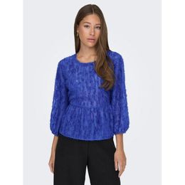 Jacqueline de Yong Blusenshirt Elegante 3/4 ASrm Bluse Mesh Blumen Shirt JDYKING 5633 in Blau-2