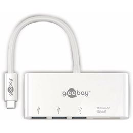 goobay USB-C Multiport-Adapter 62097, mit Kartenleser, 3xUSB, MircoSD, SD