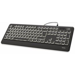 Hama USB-Tastatur KC-550, Beleuchtet, schwarz