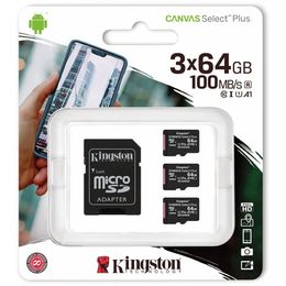 Kingston MicroSD-Card Canvas Select, Plus, 64GB, 3er Pack