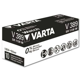 Varta Knopfzelle Silver Oxide, 389 SR54, 1.55V, 10 Stück