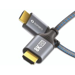 Sonero HDMI-Kabel, 8K60, grau/blau, 3 m