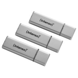 Intenso USB 2.0-Stick Alu Line, 16 GB, 3er Pack, silber