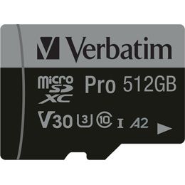 Verbatim MicroSD-Card Pro, U3, 4K, 512GB