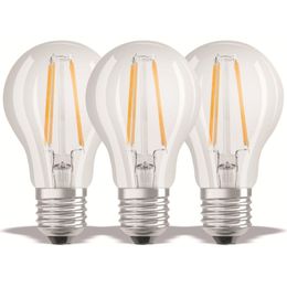 Osram LED-Lampe BASE CLASSIC A60, E27, EEK: E, 7 W, 806 lm, 2700 K, 3 Stück