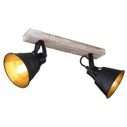 Globo Lighting - GÜNTHER - Strahler Holz weiß, 2x E27