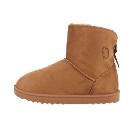 Ital-Design Damen Snowboots Freizeit Snowboots Flach Flache Stiefeletten in Camel