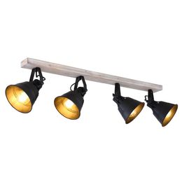 Globo Lighting - GÜNTHER - Strahler Holz weiß, 4x E27