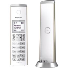 Panasonic KX-TGK220 Schnurloses DECT-Telefon (Mobilteile: 1, 4 Wege Navigationstaste), goldfarben