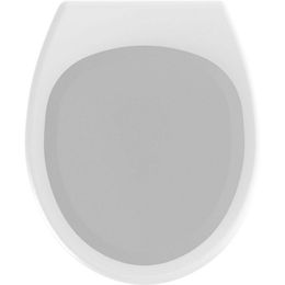 Wenko WC-Sitz Secura Premium, aus antibakteriellem Duroplast, grau|weiß