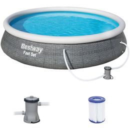 Bestway Quick-Up Pool Fast Set™ (Set), ØxH: 396x84 cm, braun|grau