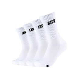 Skechers Socken (Packung, 4-Paar) Verstärkte Ferse & Spitze für lange Haltbarkeit, weiß