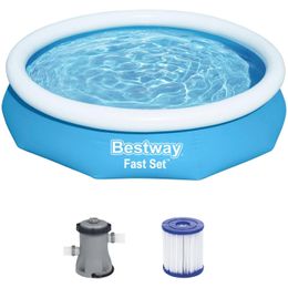 Bestway Quick-Up Pool Pool m. Pumpe 305x66cm (3-tlg), ØxH: 305x66 cm, mit Kartuschenfilterpumpe, blau