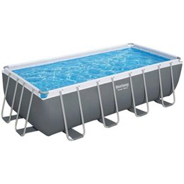 Bestway Framepool Power Steel™ (Komplett-Set), Frame Pool mit Sandfilteranlage 488x244x122 cm, grau, grau