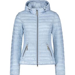 Cartoon Steppjacke, Kapuze, Reißverschlusstaschen, für Damen, blau, 36