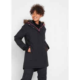 bonprix wasserdichte Funktions-Parka, schwarz, Gr.38, Wasserdichter Funktions-Parka mit Fleece-Innenseite vorne und verschlie&szlig;baren Taschen, weit geschnitten