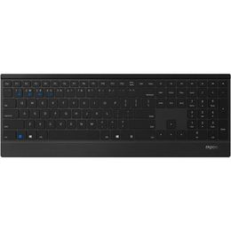 RAPOO E9500M Multi-Mode-Tastatur Kabellos, ultraflach, Schwarz