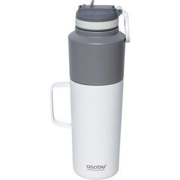 Asobu Twin Pack Bottle with Mug Weiss, 0.9 L + 0.6 L