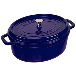 Staub La Cocotte 31cm oval dunkelblau, Gusseisen