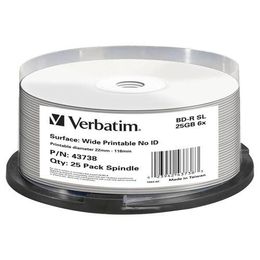 1x25 Verbatim BD-R Blu-Ray 25GB 6x Speed wide printable NO-ID