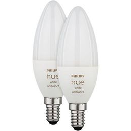 Philips Hue LED Lampe E14 2er Set 5,2W 470lm White Ambiance