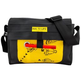 Bag to Life Umhängetasche Co Pilot, Alltagstasche, aus recyceltem Material, gelb|schwarz
