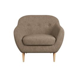 Home Affaire Sessel Roni, Wellenunterfederung für hohen Sitzkomfort, Massivholzfüße, braun