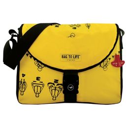 Bag to Life Messenger Bag Runway Messenger Bag, aus recyceltem Material, gelb|schwarz
