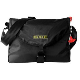Bag to Life Messenger Bag Inside Out Bag, aus recyceltem Material, schwarz