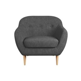 Home Affaire Sessel Roni, Wellenunterfederung für hohen Sitzkomfort, Massivholzfüße, grau